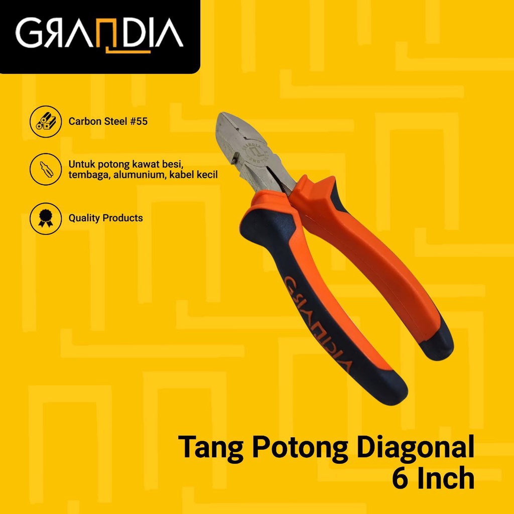 Jual Tang Potong Diagonal Grandia / Diagonal Cutting Pliers 6 inch ...