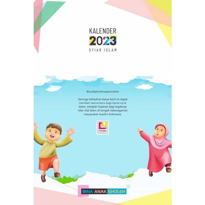 Jual Kalender 2023 dinding besar edukasi islam tema "BINA ANAK SHOLEH ...