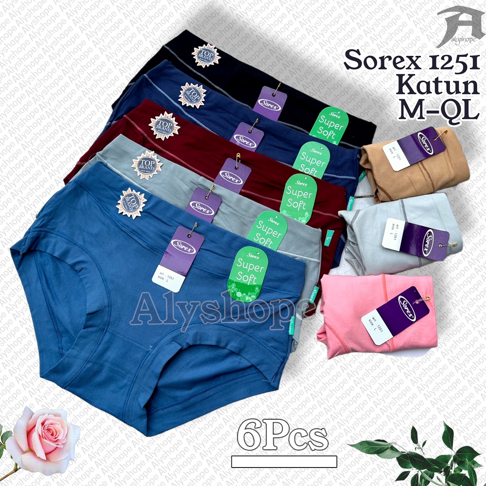 Jual 6Pcs Celana Dalam Sorex 1251 Cd Wanita Dewasa Bahan Super Soft Meresap Keringat | Shopee ...