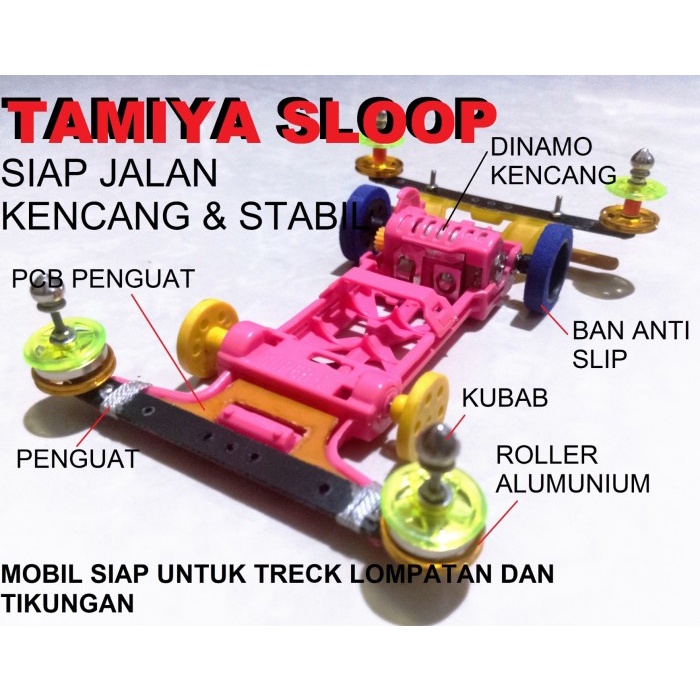 Jual TAMIYA SLOOP SPEED MINI 4WD RAKITAN KENCANG STABIL DINAMO(READY ...