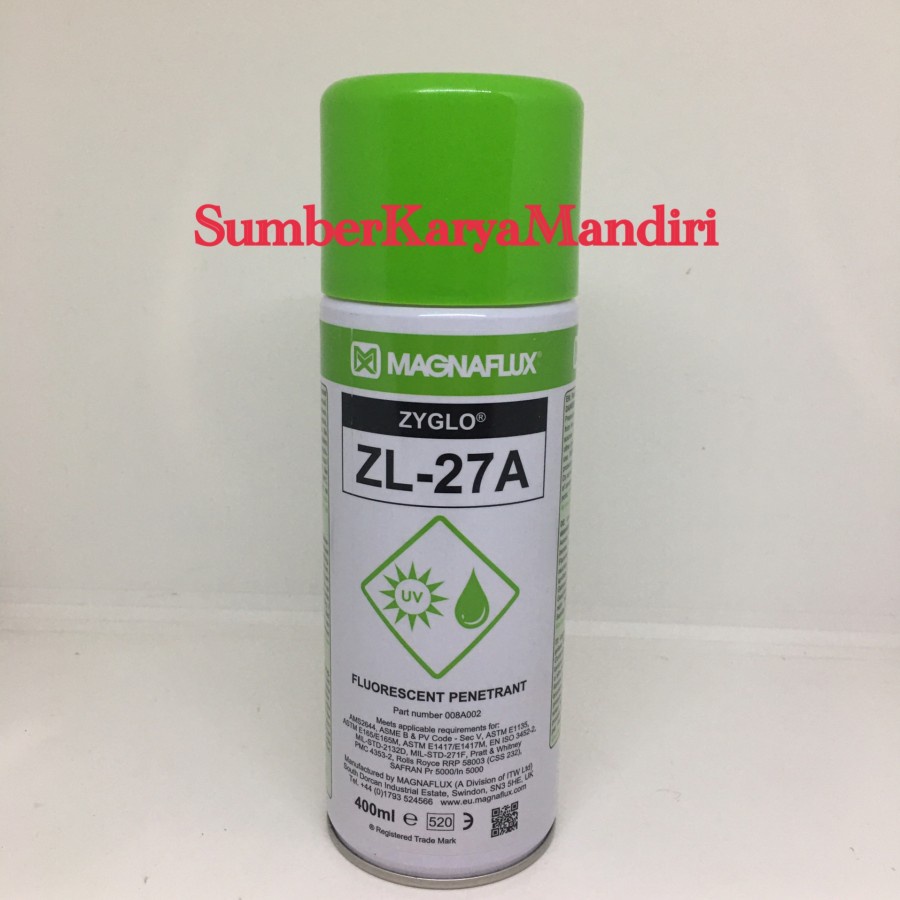 Jual Magnaflux Zyglo ZL-27A Fluorescent Penetrant (400ML) | Shopee ...