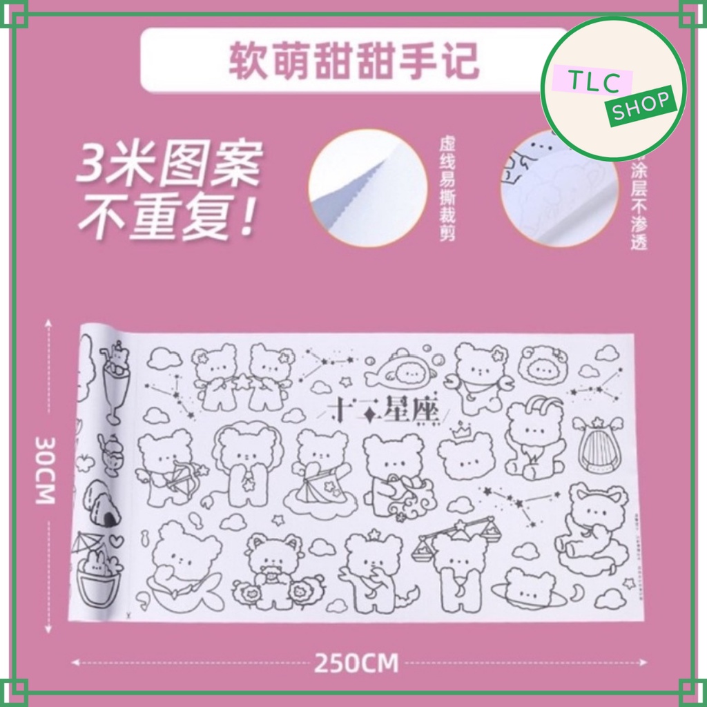 Jual Kertas Wallpaper Mewarnai Jumbo / Sticker Roll Kertas Mewarnai ...