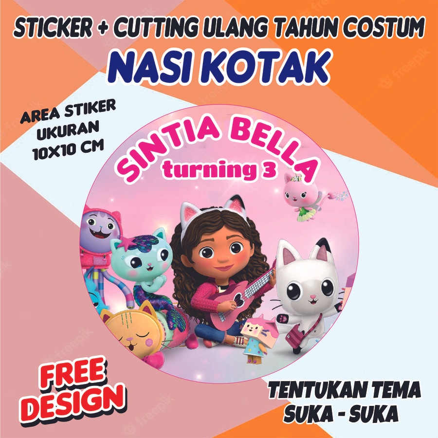 Jual Sticker label nasi box / Custom tema | Shopee Indonesia