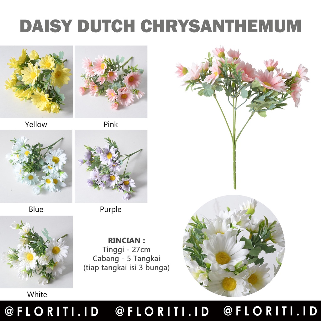 Jual Daisy Dutch Chrysanthemum Artificial Flower Dekorasi | Shopee ...