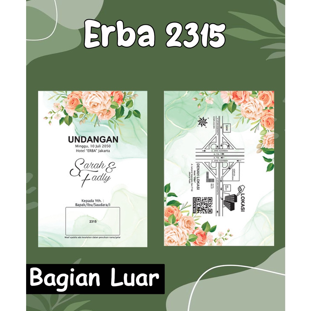 Jual Blangko Undangan Pernikahan ERA BARU / ERBA 2315 UNDANGAN KOSONGAN ...