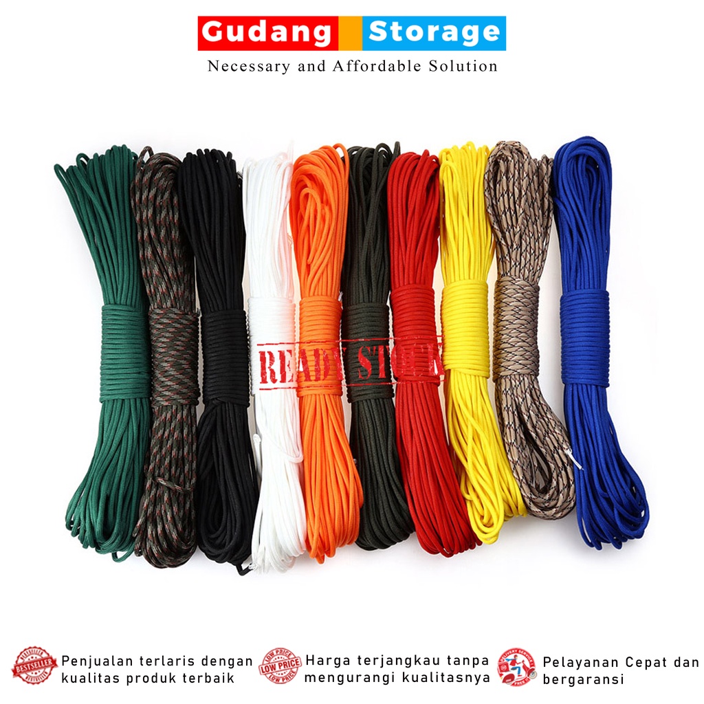 Jual [PROMO] Tali Paracord Panjat Tebing 31 Meter Tali Paracord Camping ...