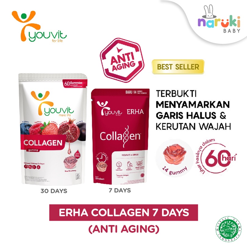 Jual Youvit Collagen 7 Days 30 Days - Suplemen Vitamin Kolagen Anti Aging | Shopee Indonesia