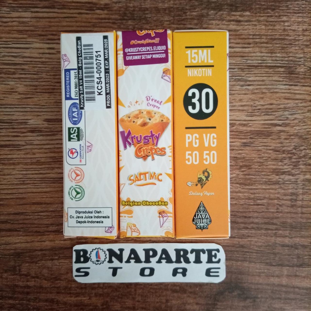 Jual Liquid Krusty Crepes V4 Belgian ChocoBan Salt Nic 15ML 30MG Cukai ...
