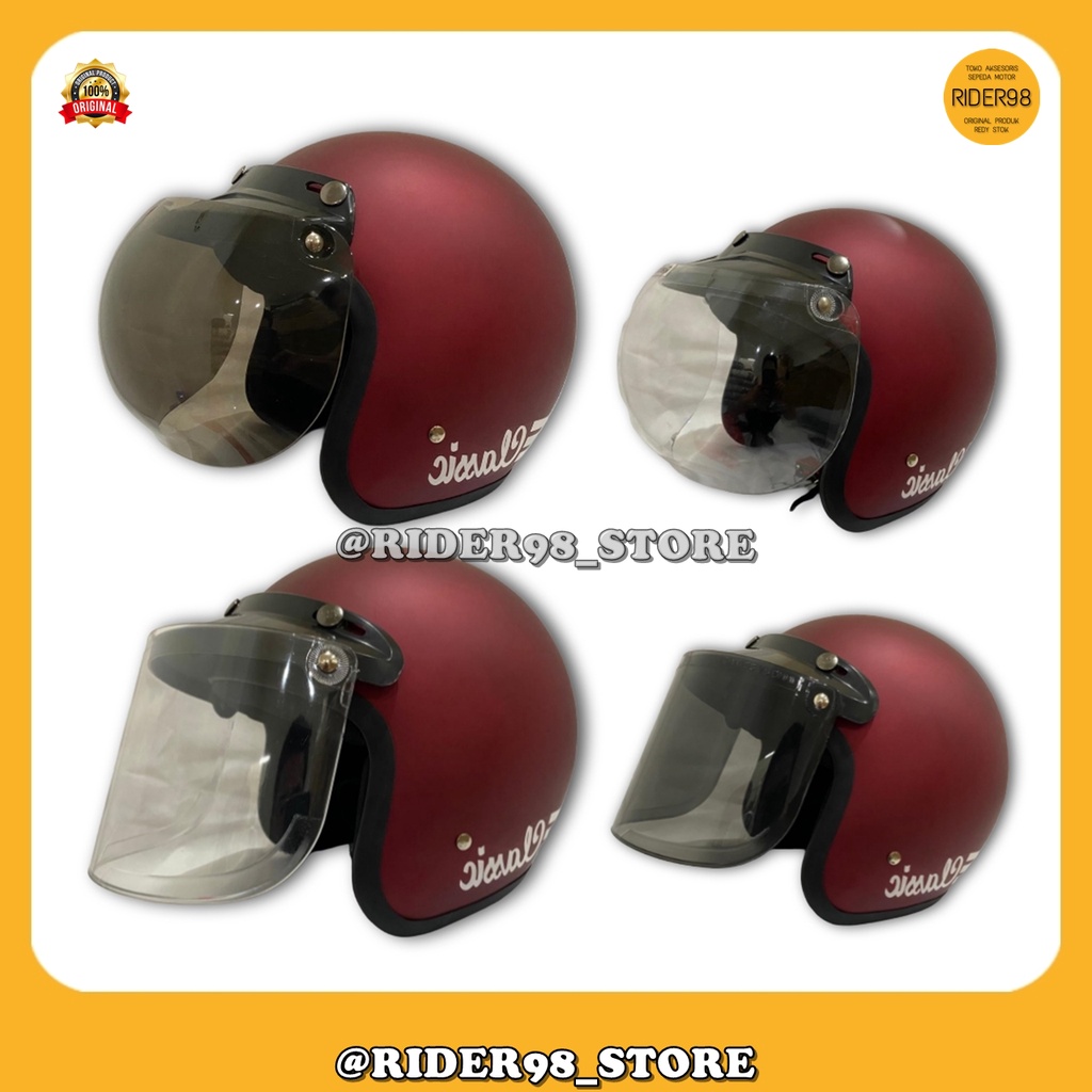 Jual Helmets Sepeda Motor Half Face Retro Full Leher Murah Standar Sni ...