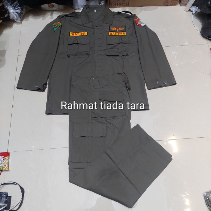 Jual SERAGAM PDL II BANSER + NAMA/SERAGAM BANSER WARNA HIJAU/SERAGAM ...