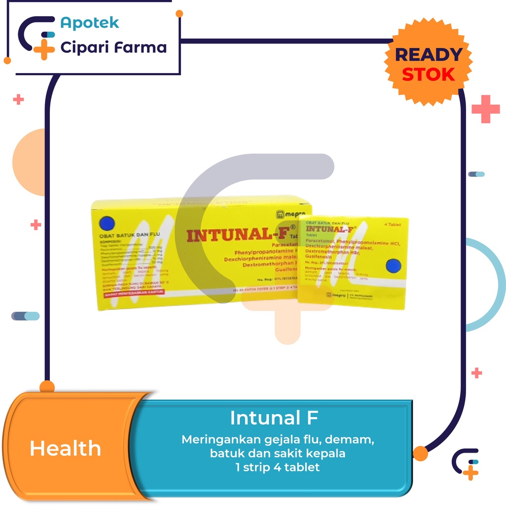 Jual Intunal F Obat Batuk | Pilek | Pereda Demam 1 Strip isi 4 Tablet ...