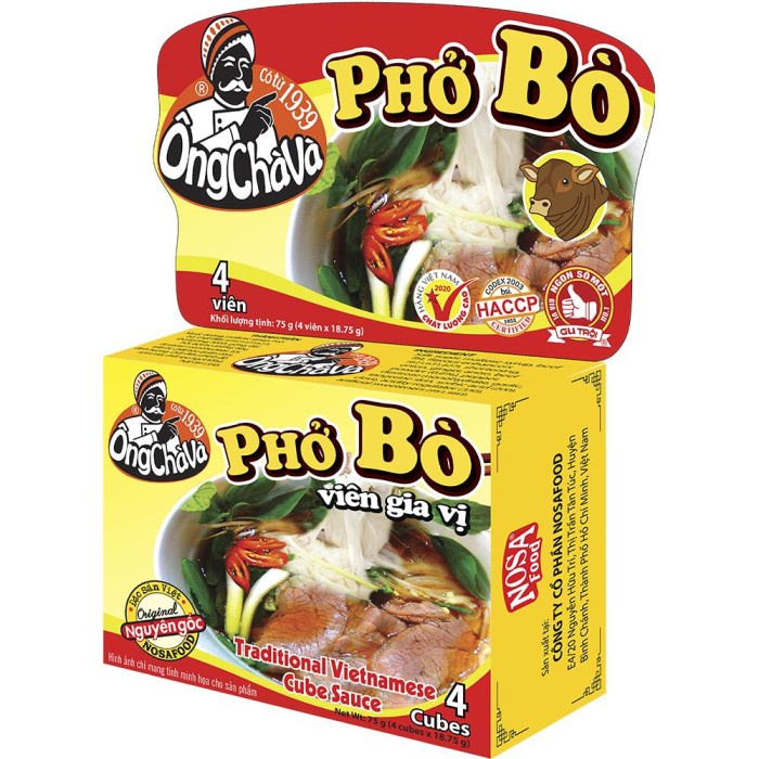 Jual Ong Chava Pho Bo Spice Seasoning Cubes - BEEF ( 75g ) | Shopee ...