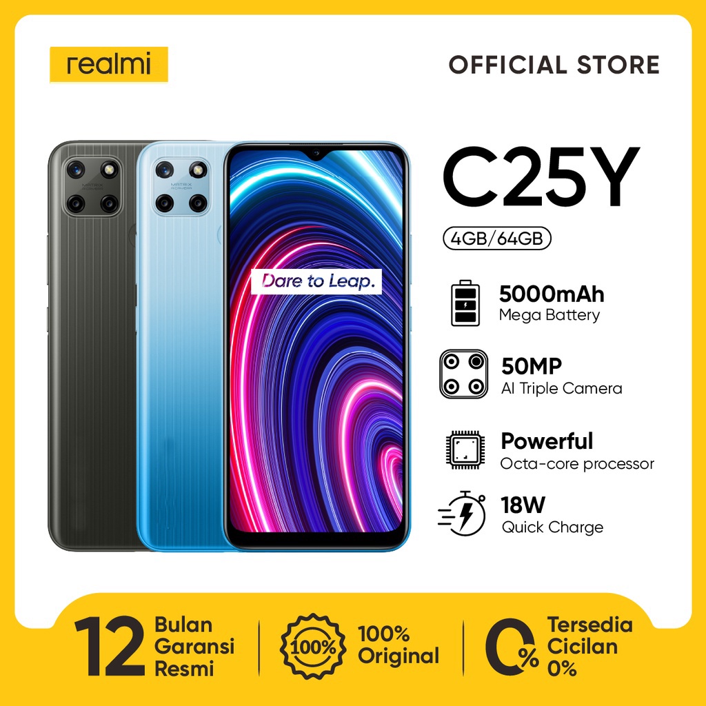 Jual HP realmi C25Y 4/64 (5000mAh Mega Battery, 50MP AI Triple Camera ...
