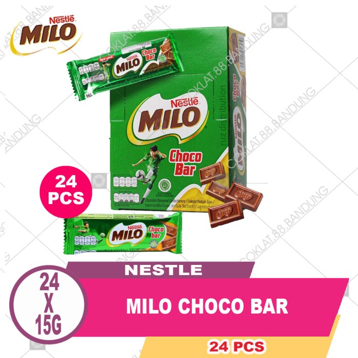 Jual Milo Choco Bar Box 24 pcs X 15 gr Cokelat Nestle Mini 15 gram Isi ...