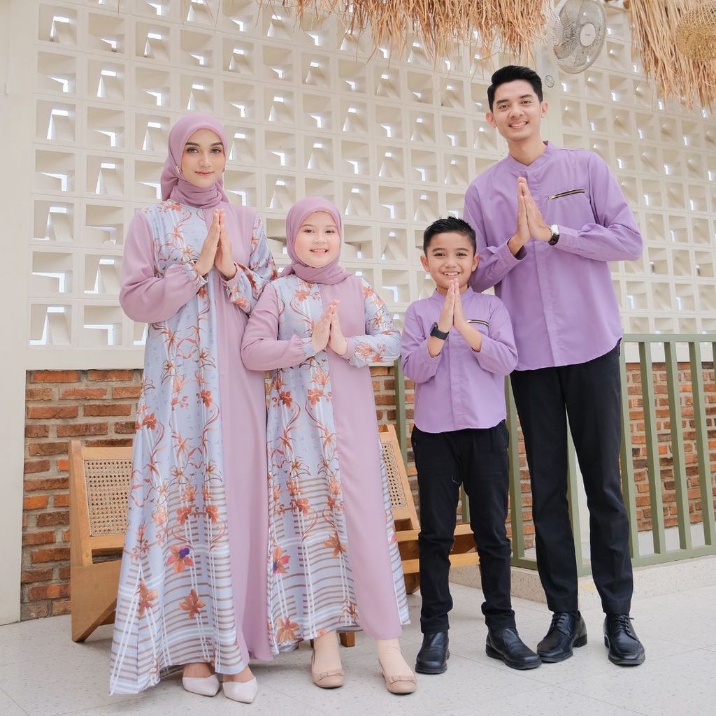 Jual Atheera - Sarimbit Keluarga Seulanga Series Lilac | Couple Gamis ...