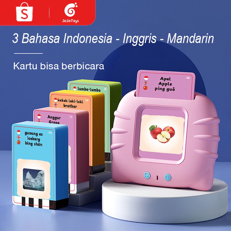 Jual JOJOTOY Flash Card Anak Reader 3 Bahasa Edukasi Anak Flashcard ...