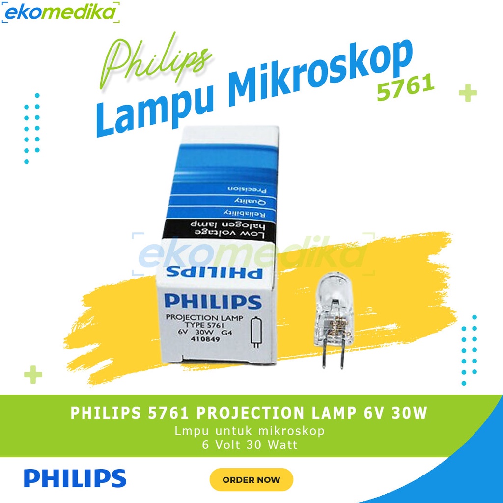 Jual Lampu Halogen PHILIPS 5761 6V 30W G4 / Projection Lamp 6 Volt 30 ...
