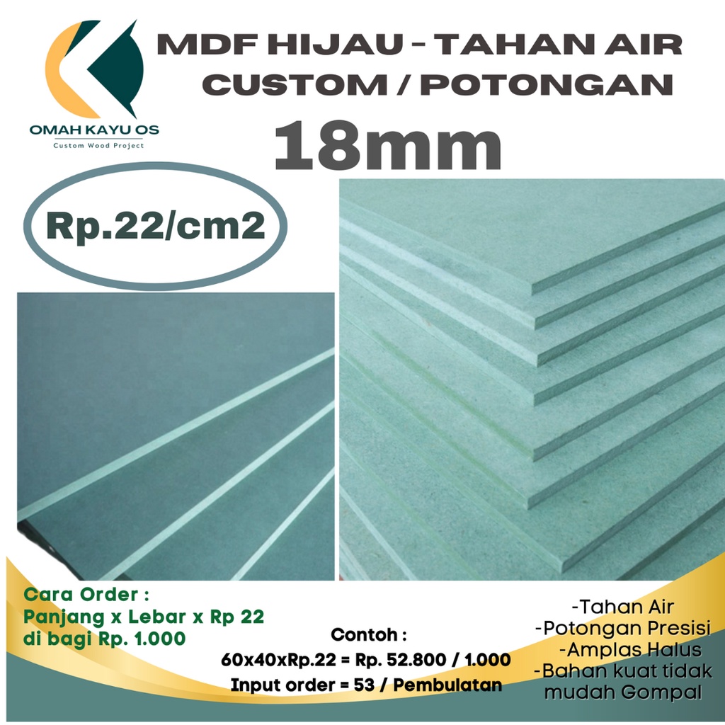 Jual MDF Hijau 18mm Custom / Potongan | Shopee Indonesia