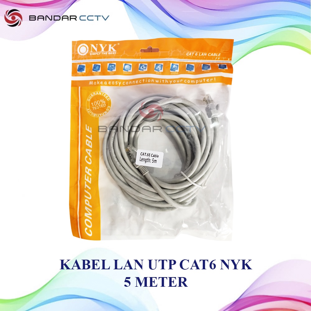 Jual KABEL LAN UTP CAT6 NYK RJ45 5 METER KABEL KOMPUTER ETHERNET ...