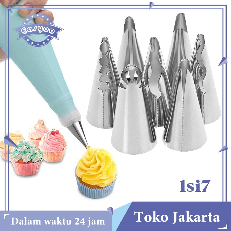 Jual Isi 7 Spuit Rusia Set Sepuit Dekorasi Kue Alat Kue Semprit Untuk ...