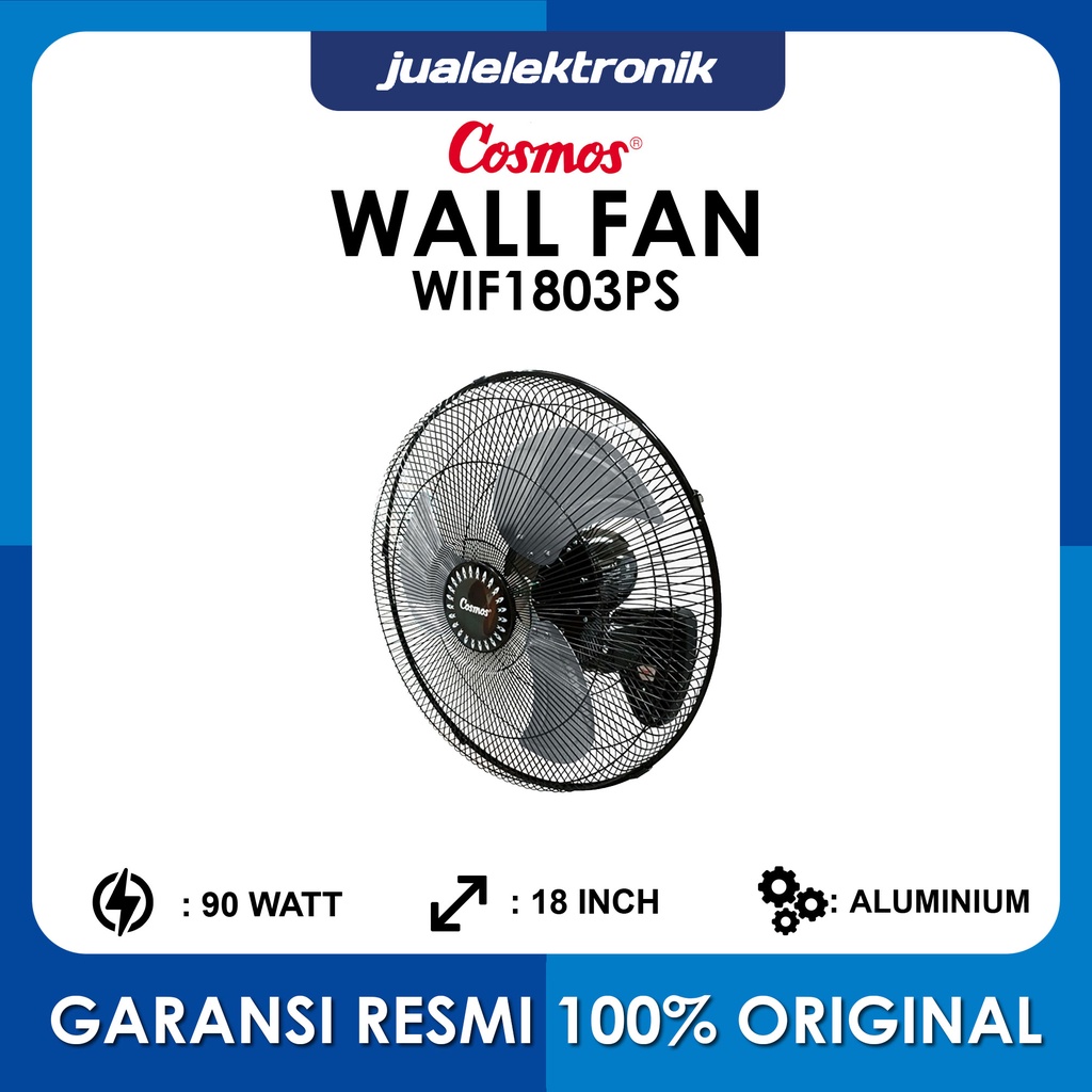 Jual Cosmos WIF1803PS – Wall Fan Dual Ball Bearing 18 inch 90 Watt with ...