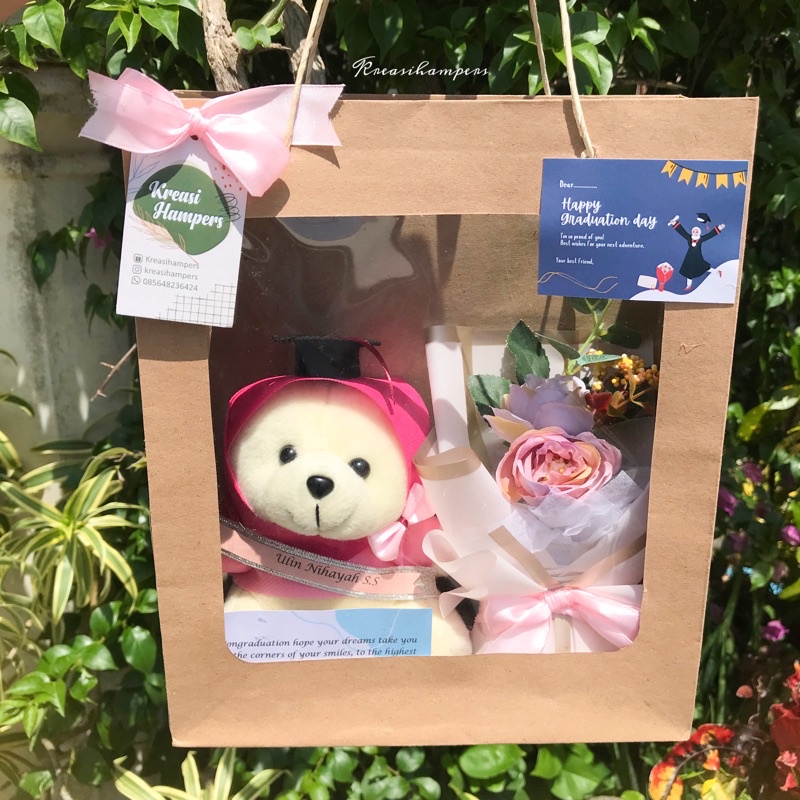 Jual Kado Hampers Gift Wisuda Bunga Boneka | Hampers Tas Bunga Boneka ...