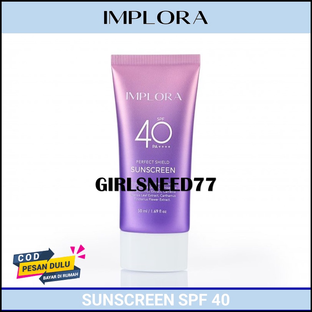 Jual Implora Perfect Shield Sunscreen SPF40 PA++ Girlsneed77 Tabir ...