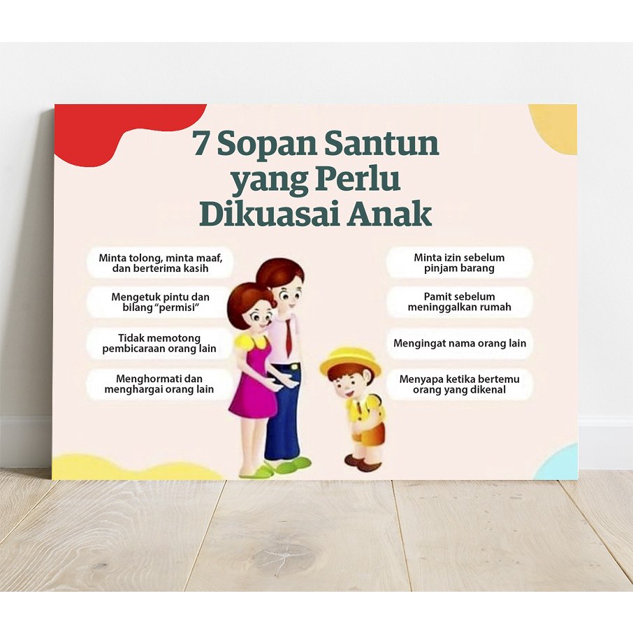 Jual Poster 7 Sopan Santun yang Perlu Harus Dikuasai Anak Pajangan ...