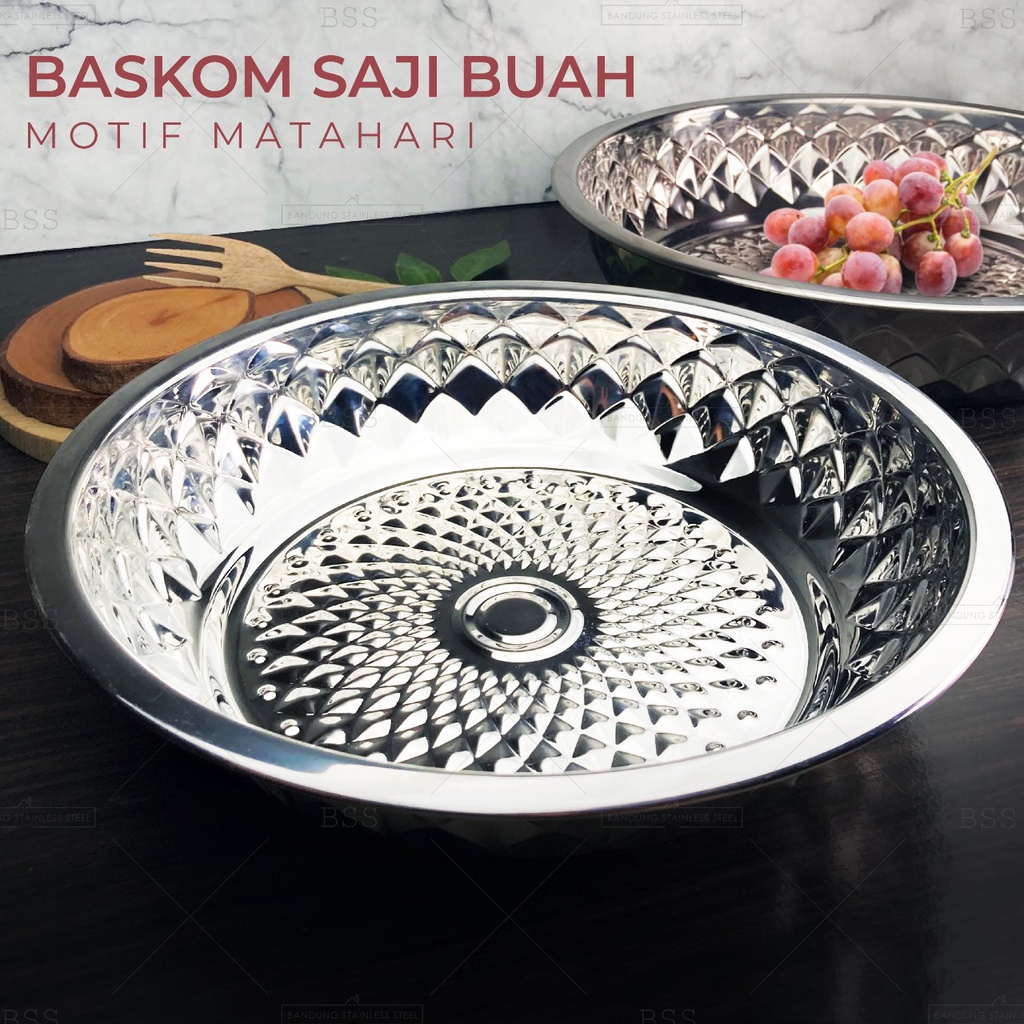 Jual Piring Besar Tebal Buah Sayur Daging Motif Matahari 30CM 35CM 40CM ...