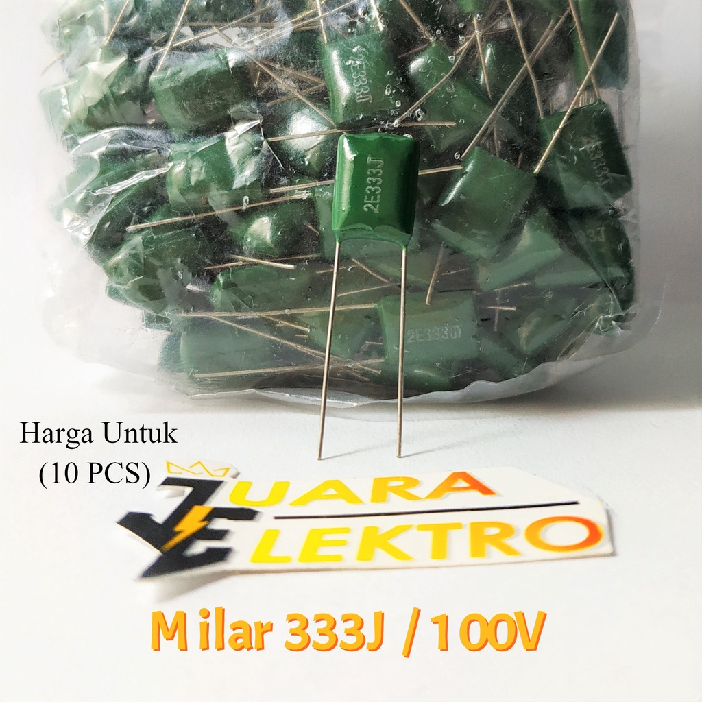 Jual (10 PCS) Capasitor Milar 333J / 100V | Kapasitor Milar 333 J / 100 ...