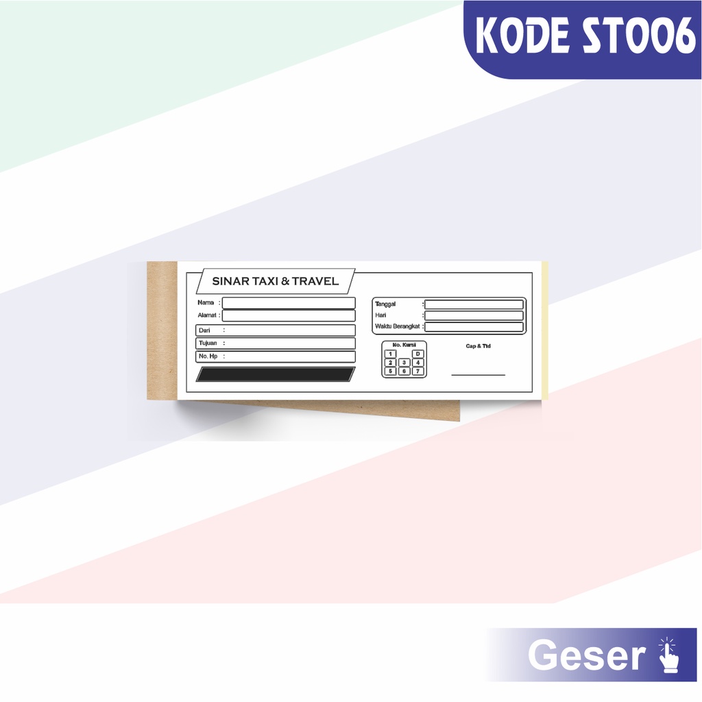 Jual CETAK KWITANSI TIKET TRAVEL CUSTOM NAMA BISA SATUAN TANPA MINIMAL ...