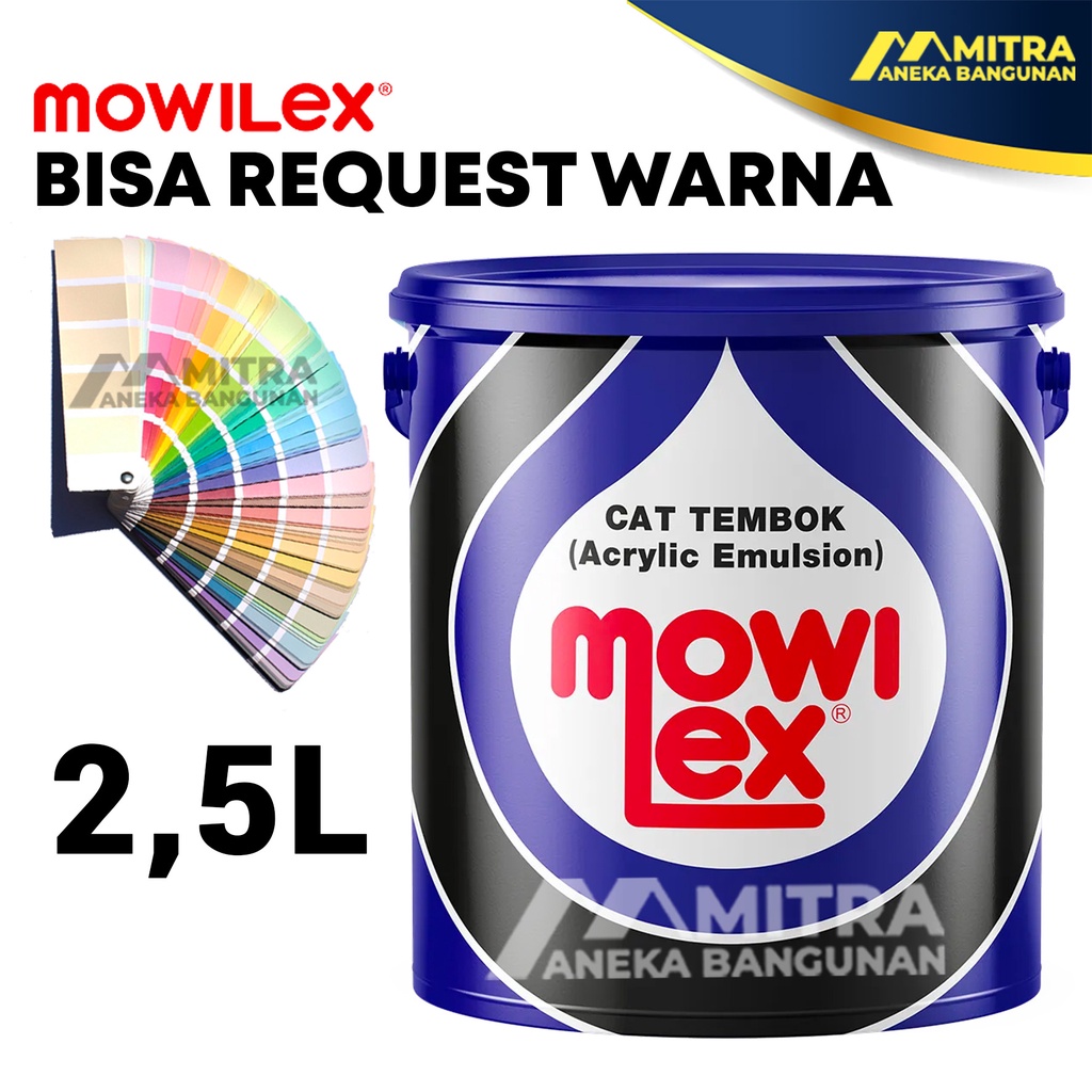 Jual CAT TEMBOK MOWILEX ACRYLIC EMULSION 2,5 LITER / REQUEST CUSTOM ...