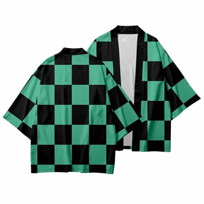 Jual KIMONO HAORI HAPPI COSPLAY HAORI TANJIRO KIMETSU YAIBA DEMON ...