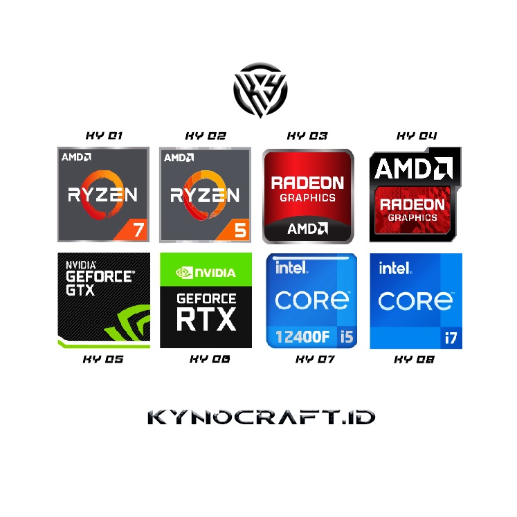 Jual Stiker Logo Graphics Geforce Nvidia Gtx | Amd ryzen | Intel Stiker ...