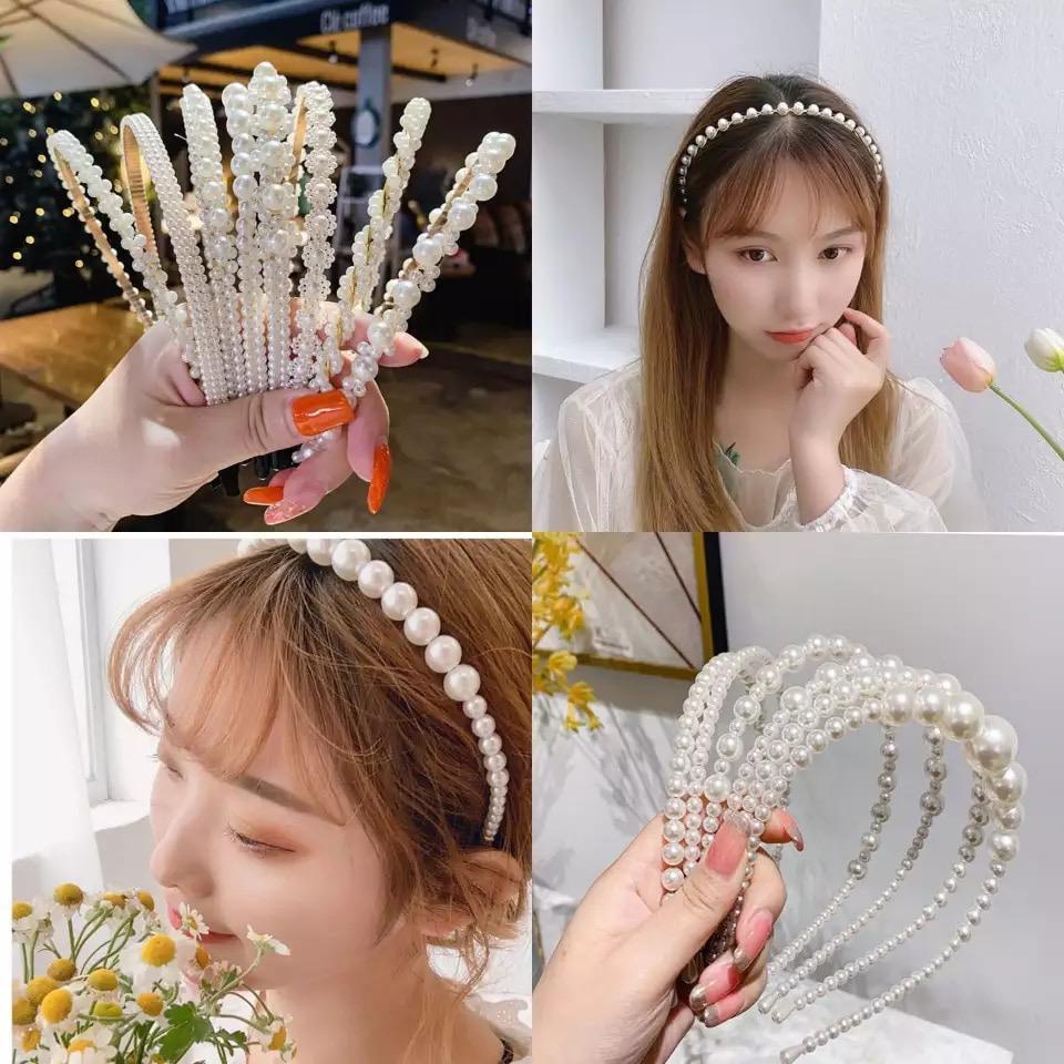 Jual Bando Mutiara Korea Pearl Headband Korean Hairband | Shopee Indonesia