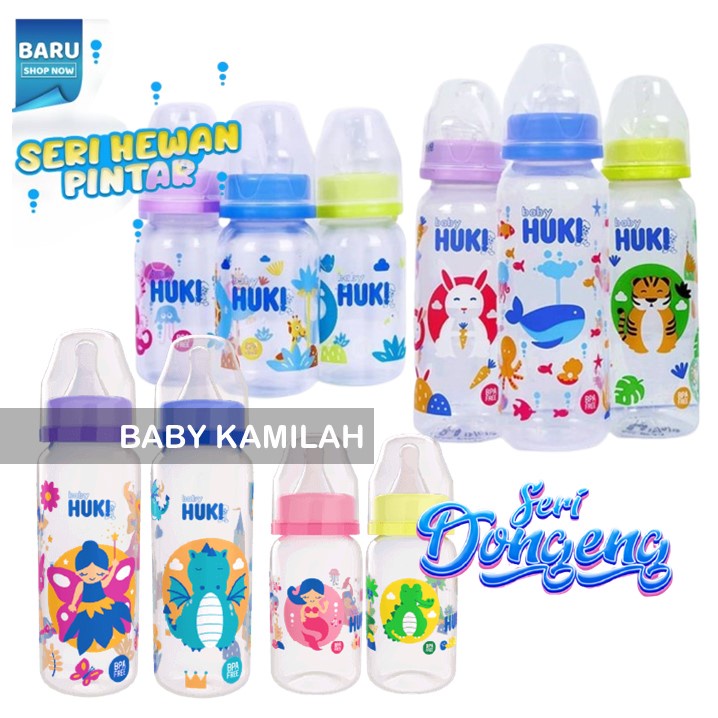 Jual Botol Susu Huki Dot Gepeng 120ml Botol Susu Huki Gepeng 120ml