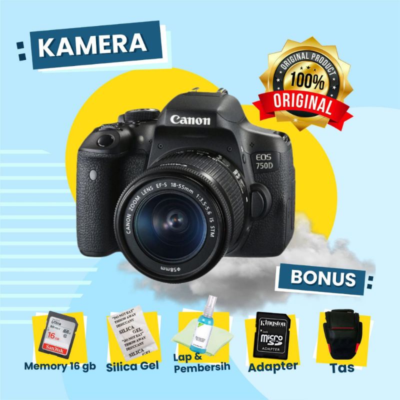 Jual CANON EOS 750D/EOS KISS X8i KIT SECOND KAMERA DSLR MULUS LAYAR SENTUH &WIFI | Shopee Indonesia