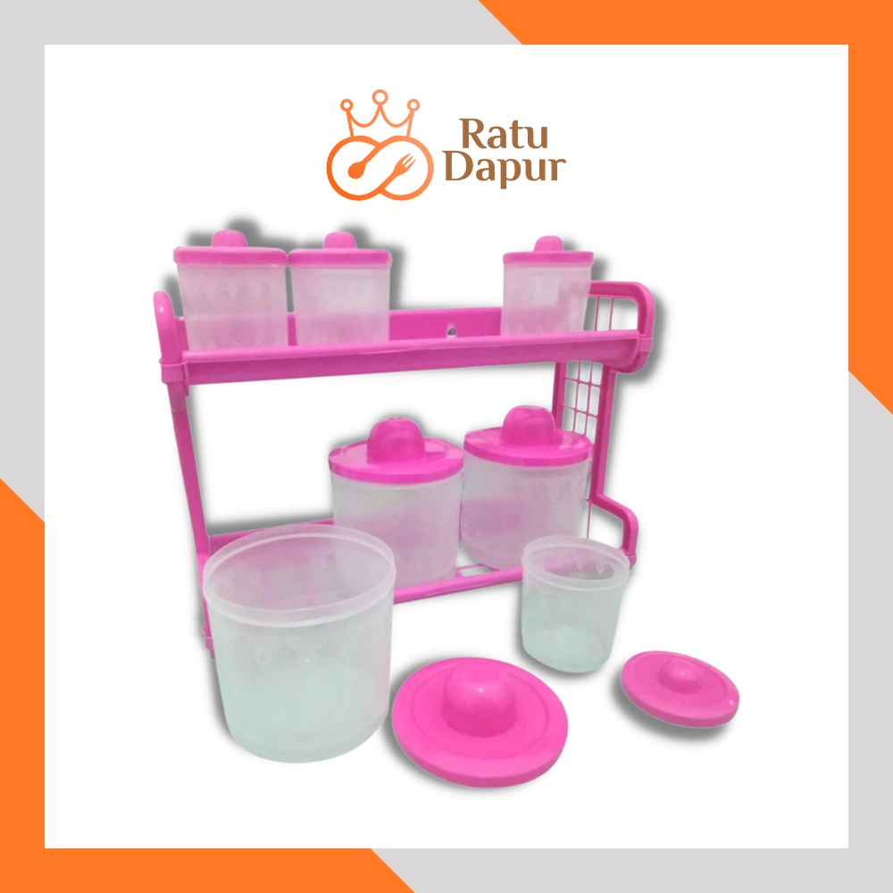 Jual Rak tempat Bumbu Kitchen Set Monaco 7 Tabung Transparant | Tempat ...