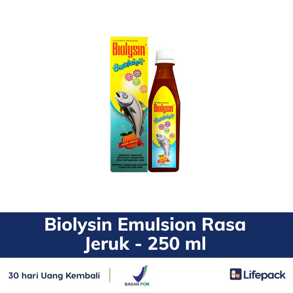 Jual Biolysin Emulsion Rasa Jeruk - 250 ml - LIFEPACK | Shopee Indonesia