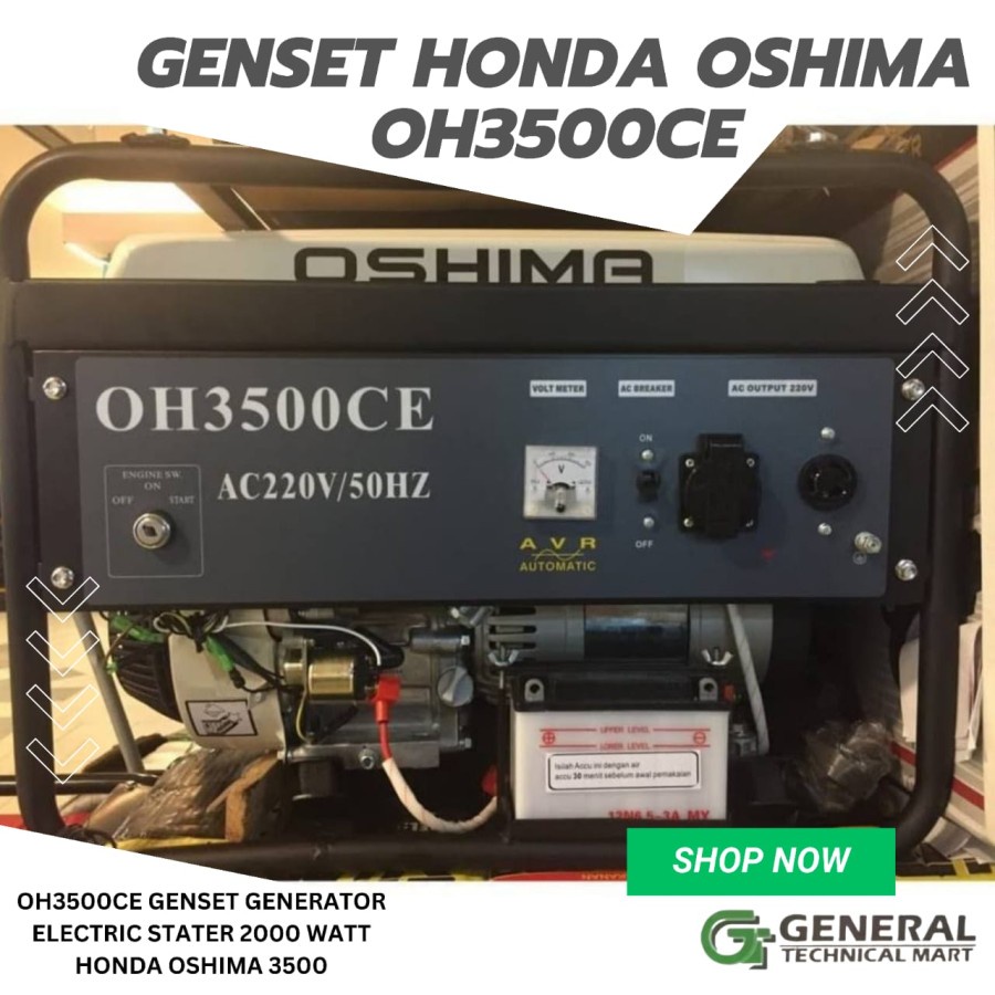 Jual GENSET HONDA OSHIMA OH 3500 CE 2000 Watt Generator Set OH3500CE ...