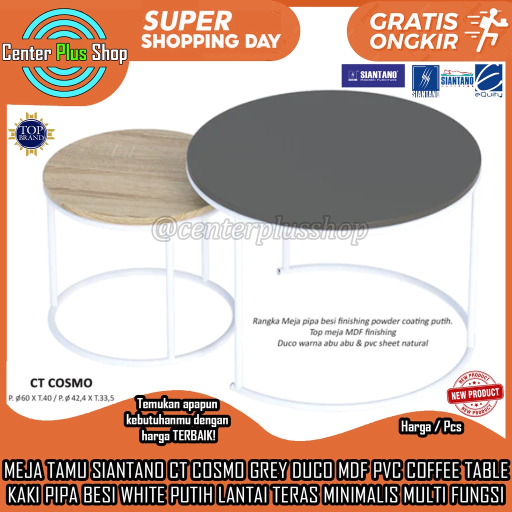 Jual [KARGO] MEJA TAMU BULAT SIANTANO CT COSMO COFFEE TABLE BUNDAR FURNITURE FURNITUR MINIMALIS ...