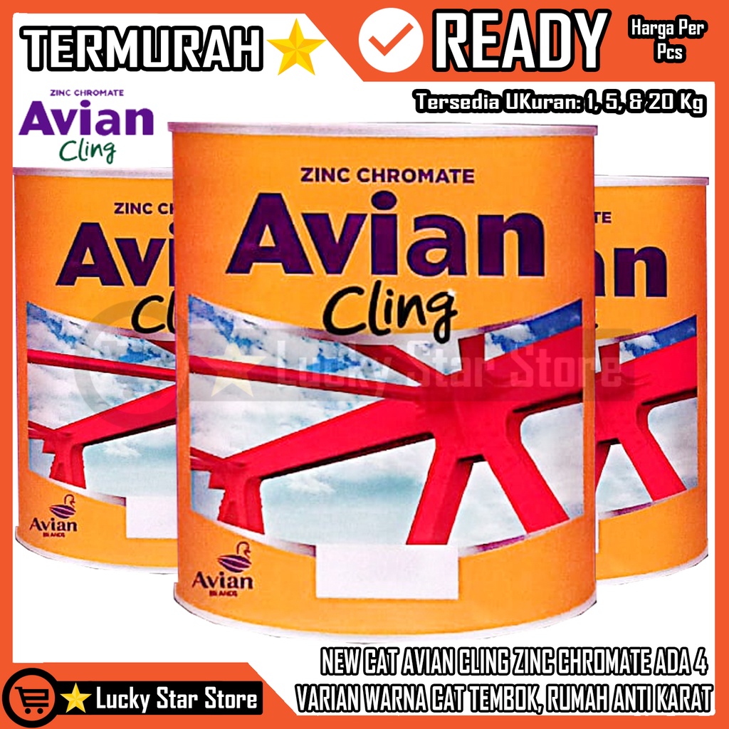 Jual BARU CAT AVIAN CLING ZINC CHROMATE ADA 4 VARIAN WARNA CAT TEMBOK ...