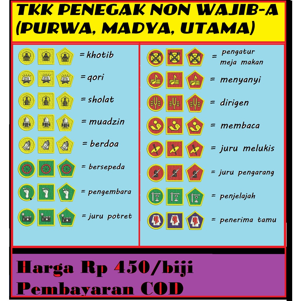 Jual Badge TKK Penegak non wajib A (bordir) | Shopee Indonesia