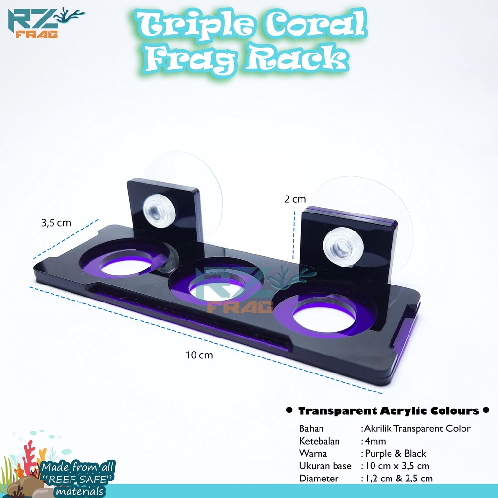 Jual Coral Frag Rack Triple Frag Akrilik 4mm / Tatakan Coral Reef Tank ...