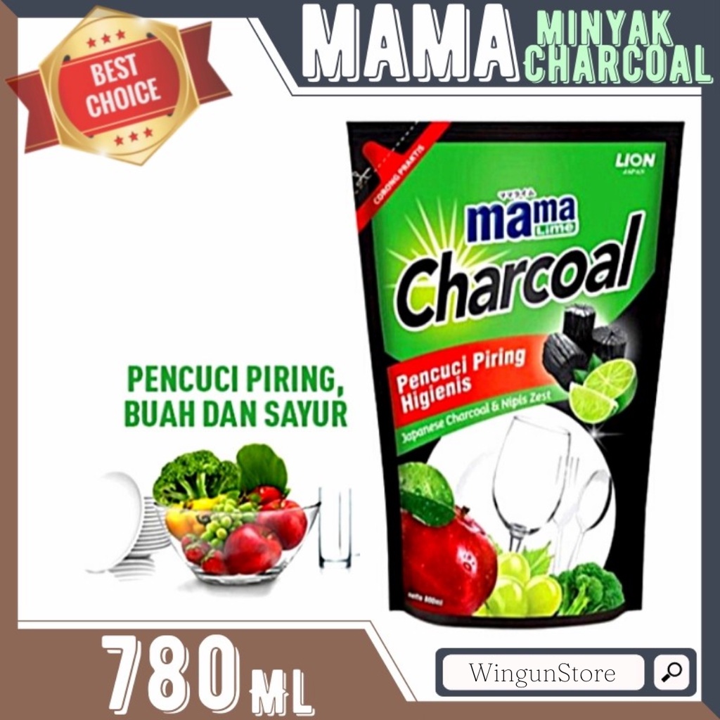 Jual MAMA lemon CHARCOAL 780ml sabun cuci piring higenis hitam 780 ml ...