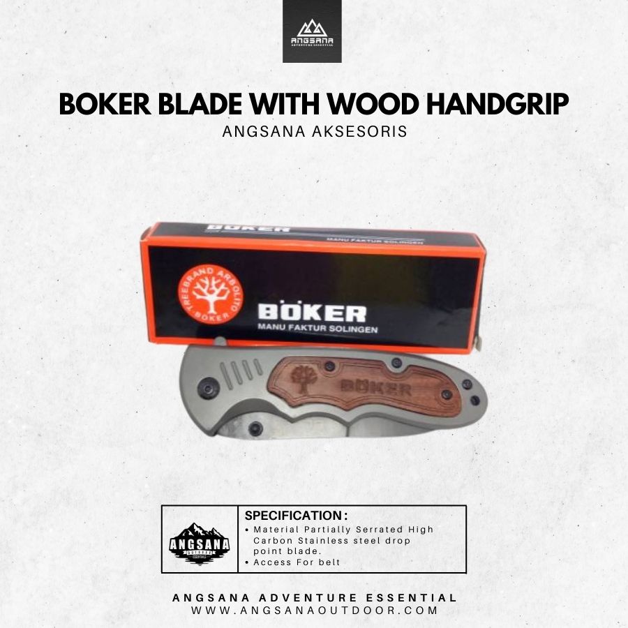 Jual Boker Blade With Wood Handgrip | Shopee Indonesia