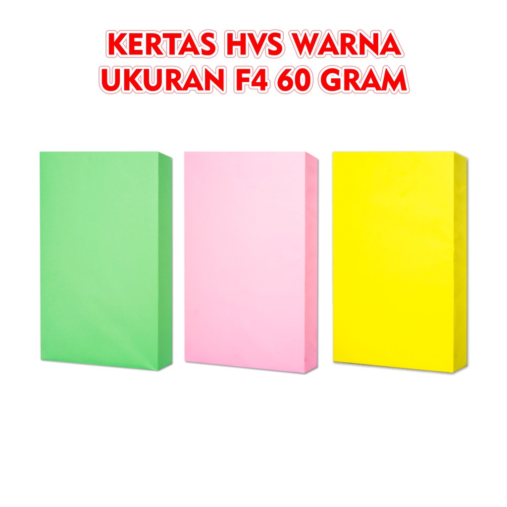 Jual Kertas HVS F4 60 Gsm 500 Lembar Berwarna / Kertas HVS F4 Kertas ...