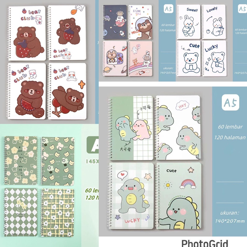 Jual JM Buku Tulis Ring A5 Notebook Ring A5 isi 60 Lembar Buku Catatan ...