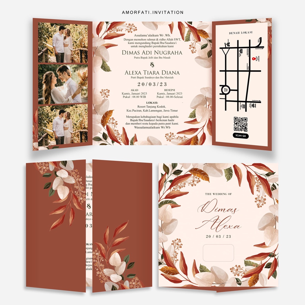 Jual Undangan Pernikahan Rustic Aesthetic Custom Foto Glossy | Shopee ...
