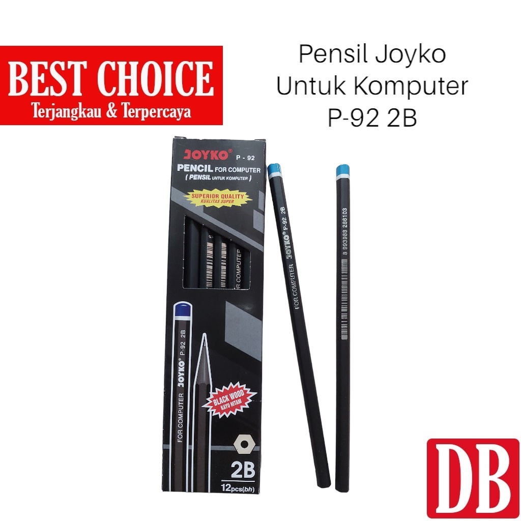 Jual Pensil 2B / Pensil Tulis Untuk Komputer Joyko P-92 2B (12pcs) | Shopee Indonesia